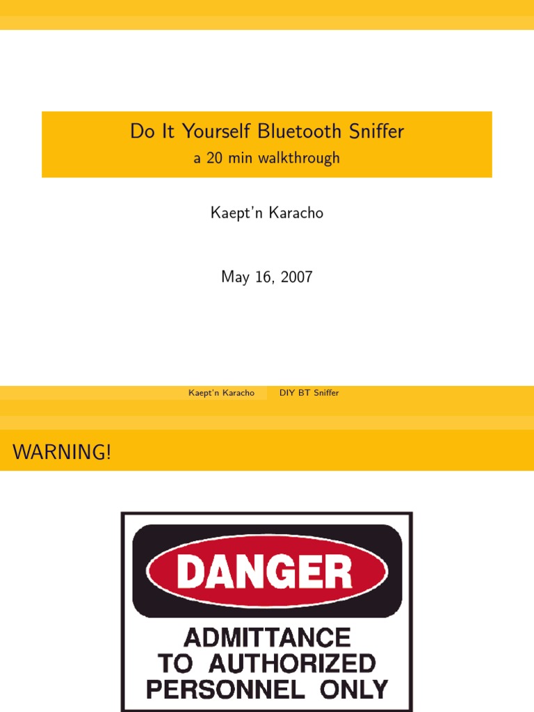 DIY Bluetooth Sniffer Guide | PDF | Computer Networking | Areas Of ...
