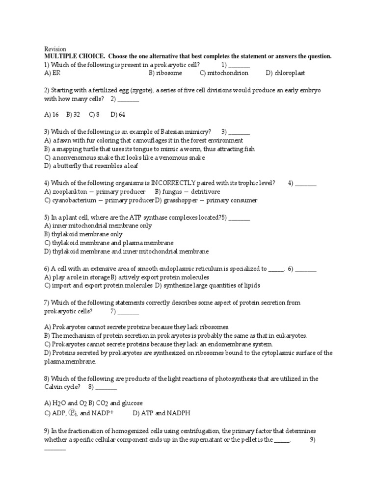 MULTIPLE CHOICE. Choose The One Alternative That Best Completes The ...