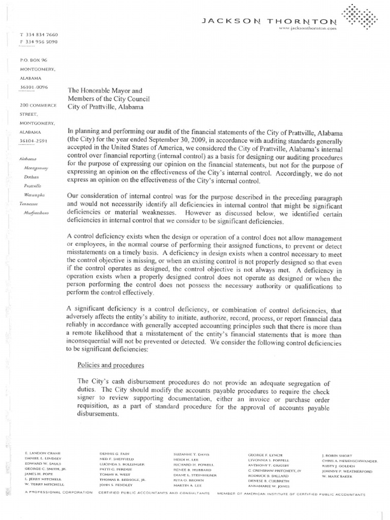 Audit Management Letter | PDF