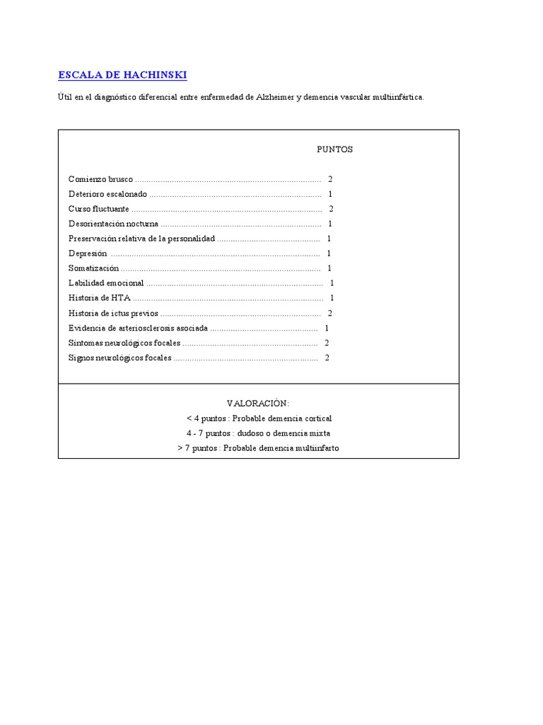 Escala de Hachinski | PDF