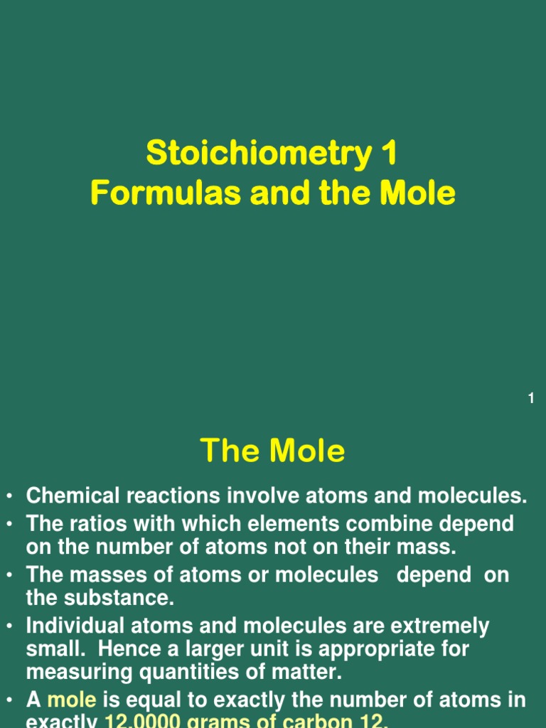 Stoichiometry 1 | PDF | Mole (Unit) | Stoichiometry