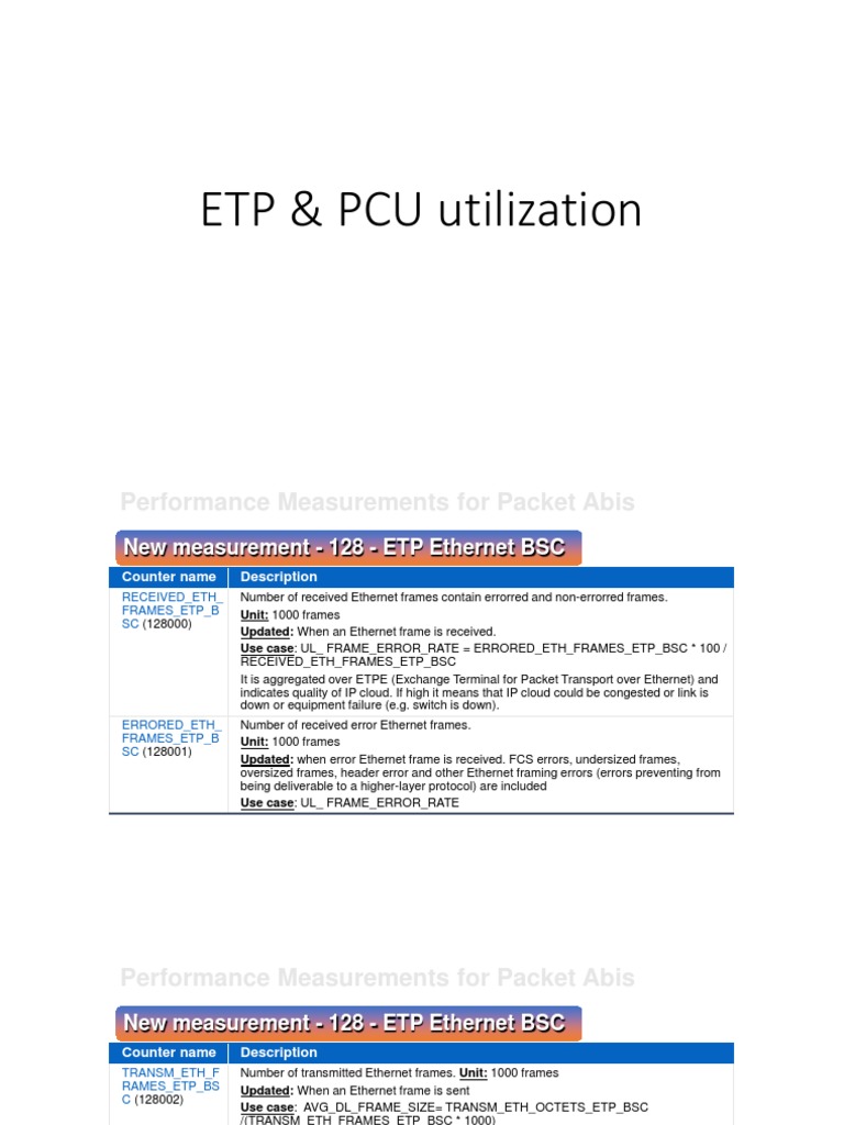 ETP & PCU Utilization | PDF | Network Protocols | Computer Networking