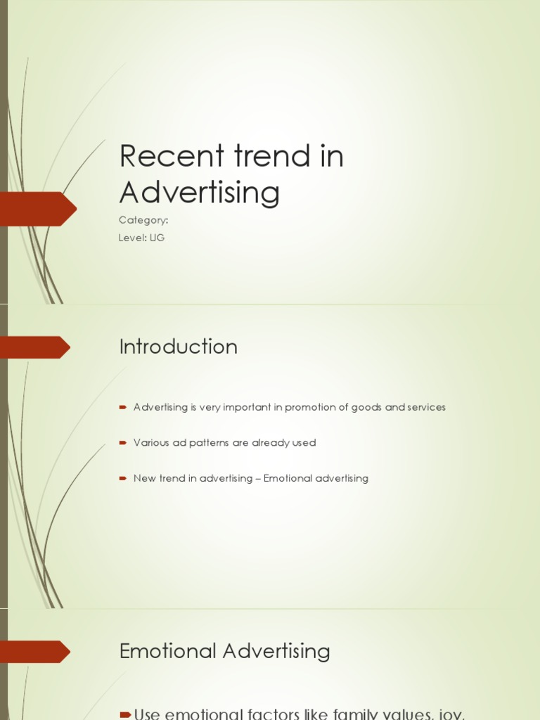 Recent Trend in Advertising | PDF | Advertising | Market (Economics)