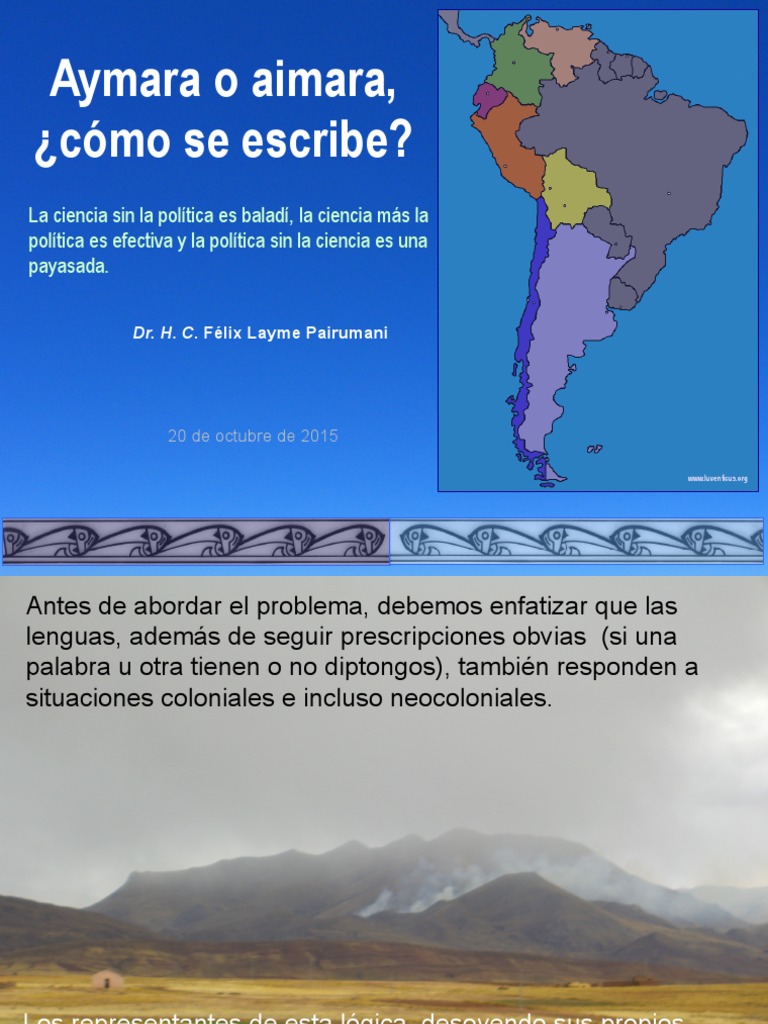 Aymara o Aimara, ¿Cómo Se Escribe | PDF | Lengua española | Escritura