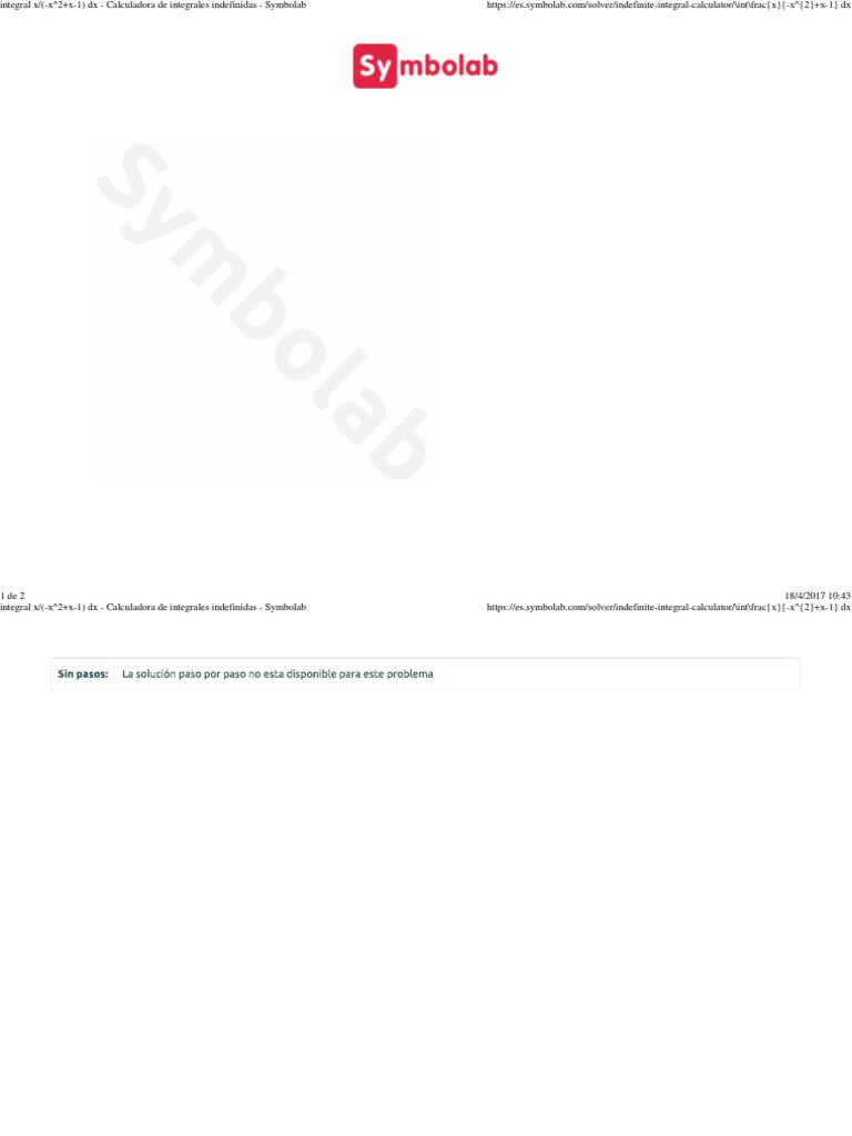 Integral X - (-X 2+x-1) DX - Calculadora de Integrales Indefinidas ...