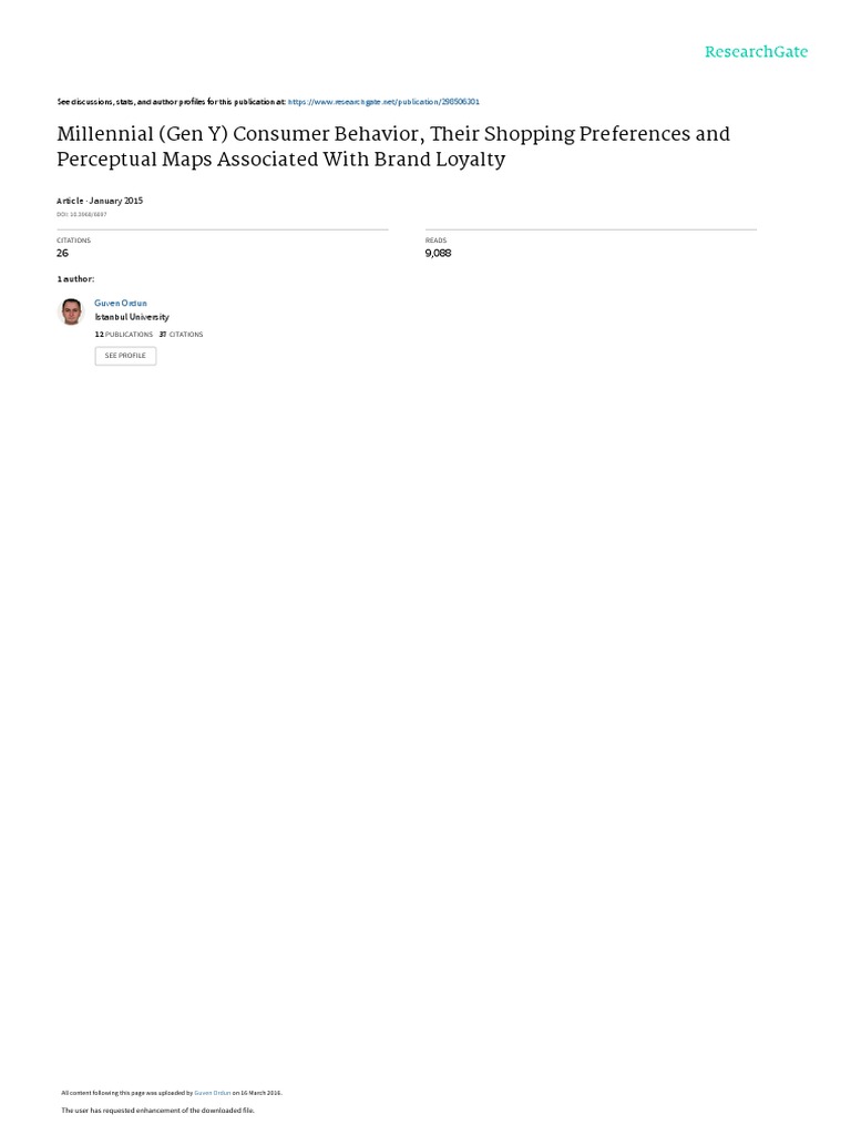 Millennial (Gen Y) Consumer Behavior | PDF | Millennials | Brand