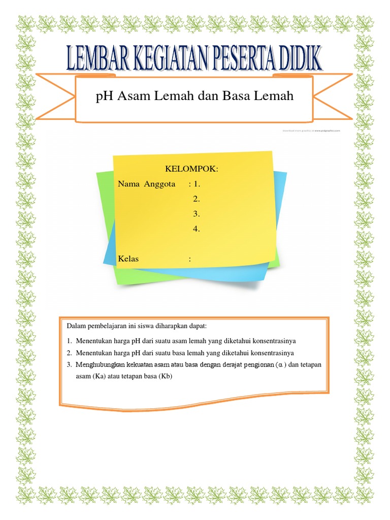LKPD Asam Lemah Dan Basa Lemah | PDF