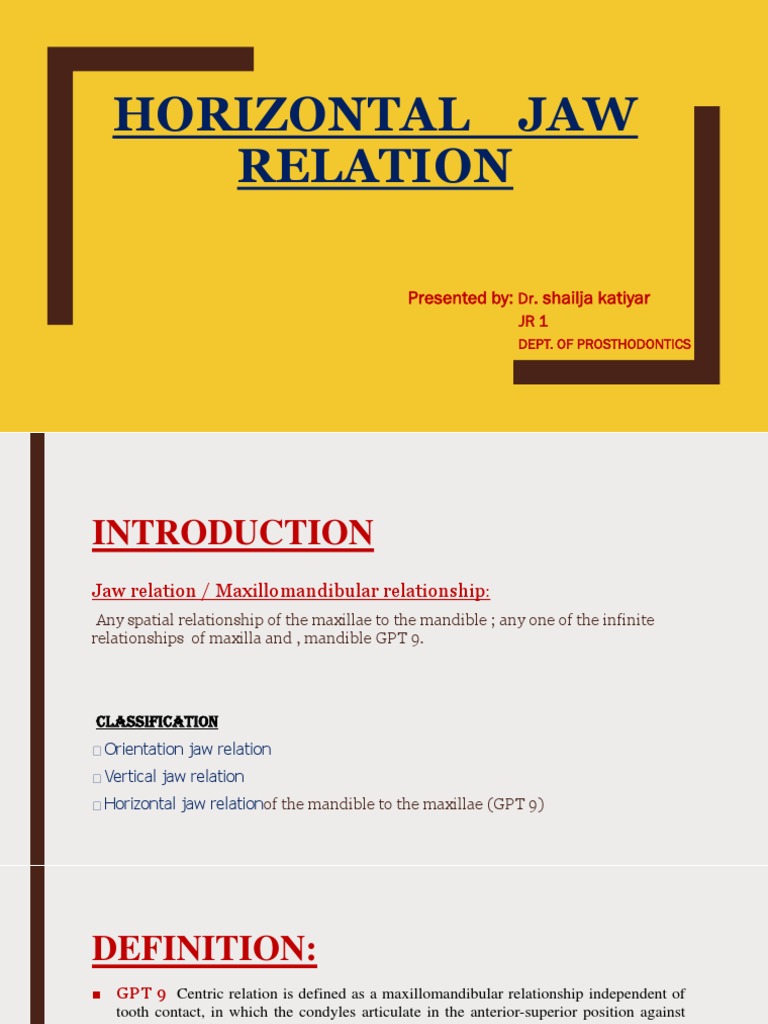 Horizontal JaW Relation | PDF | Dental Anatomy | Mouth