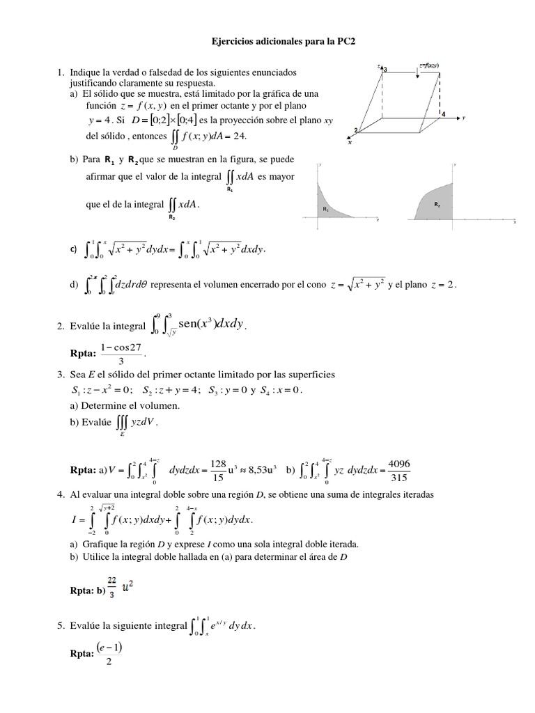 Ejercicio para La PC2 PDF | PDF | Integral | Física teórica