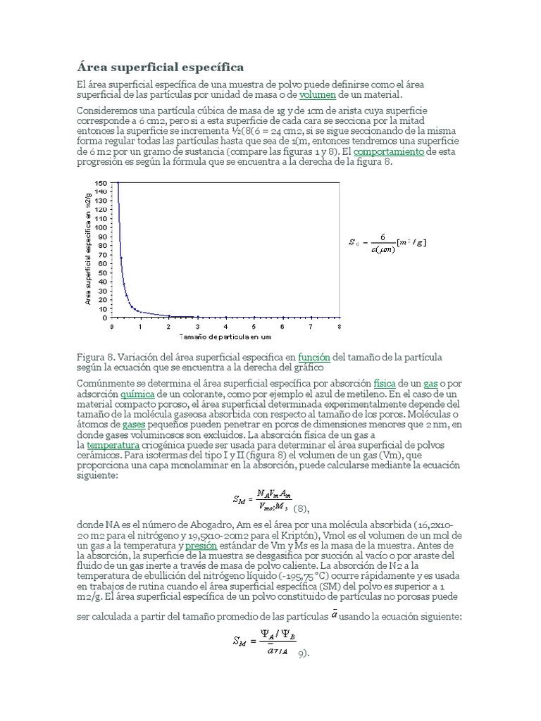 Area Superficial Especifica | PDF | Adsorción | Gases