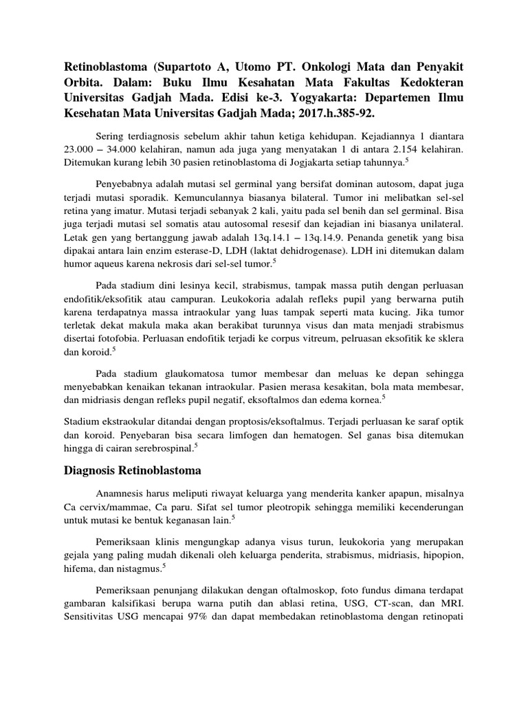 Refrat Retinoblastoma | PDF