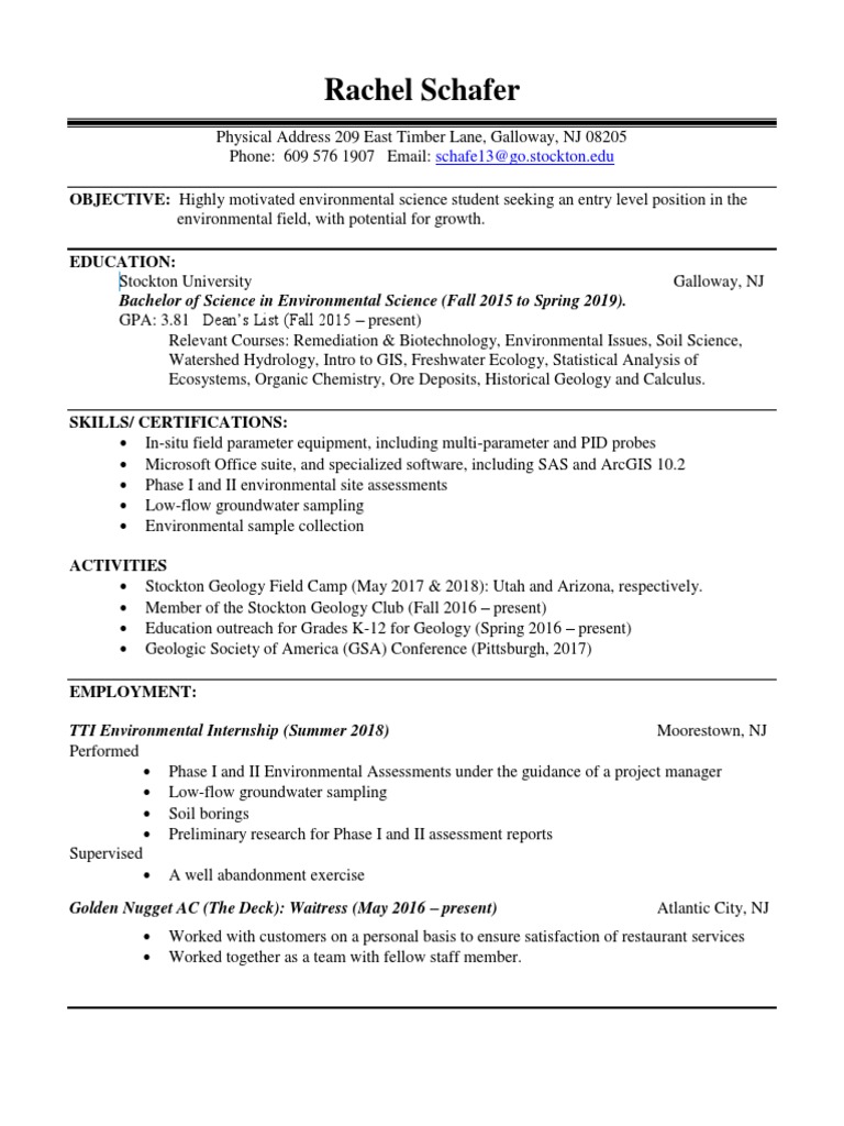 Rachel Schafer Resume | PDF