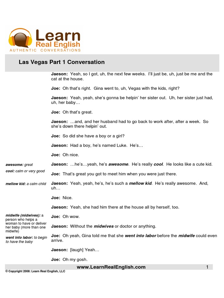 Las Vegas Part 1 Vocabulary | PDF | Casino | Gaming And Lottery