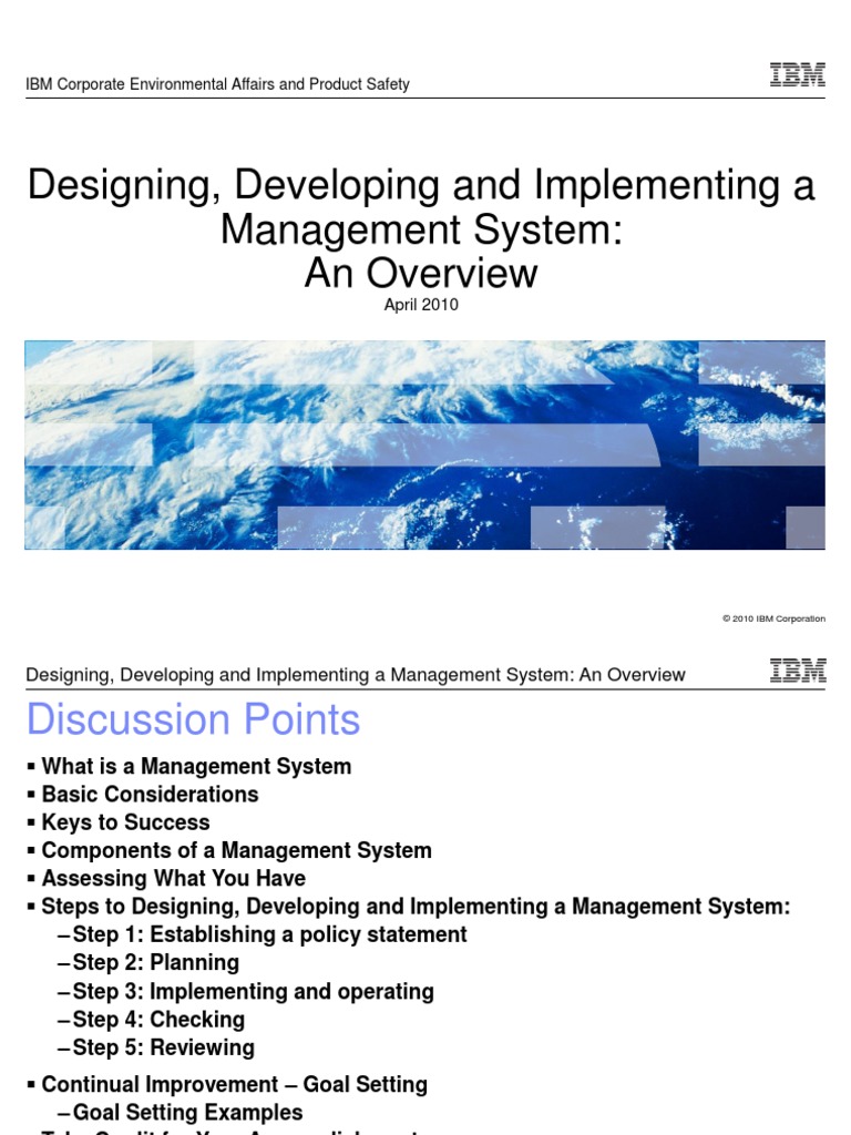 Designing, Developing and Implementing A Management System: An Overview ...