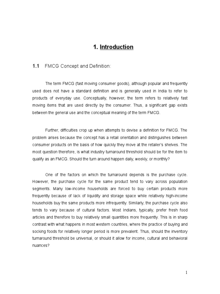 FMCG Project Report | PDF | Promotion (Marketing) | Retail