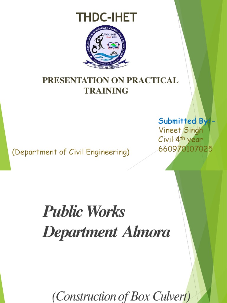 Thdc-Ihet: Presentation On Practical Training | PDF | Construction ...