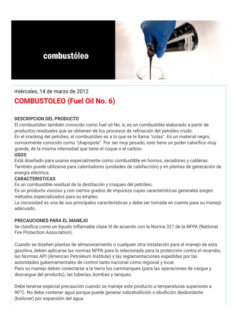 Combustóleo: Características y Usos | PDF | Gasolina | Fuentes de ...