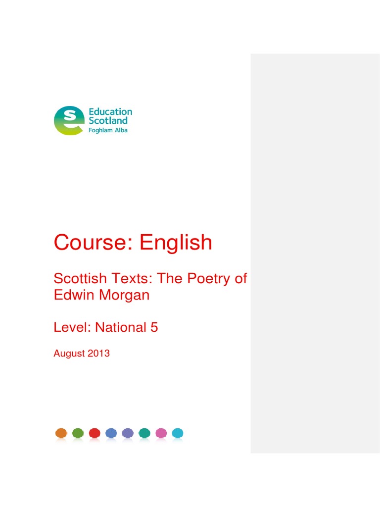 Course: English: Scottish Texts: The Poetry of Edwin Morgan | PDF ...