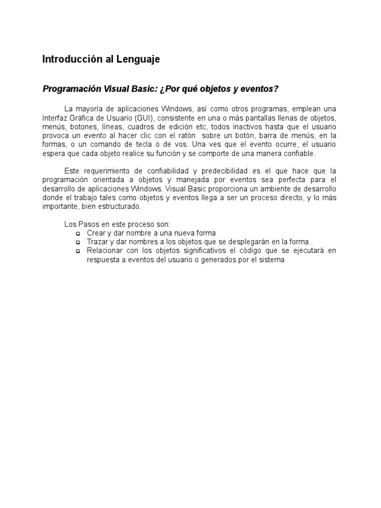 Curso de Visual Basic 6.0 | PDF | SQL | Básico