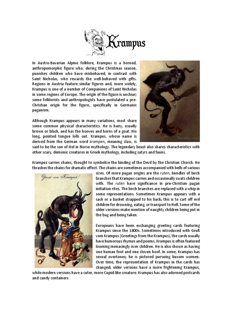 Krampus (Reading Comprehension | PDF | Traditional Stories | Christmas