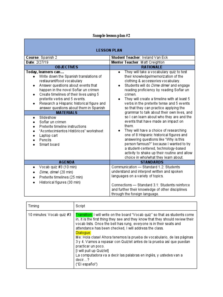 Sample LP 2 | PDF | Vocabulary | Lesson Plan