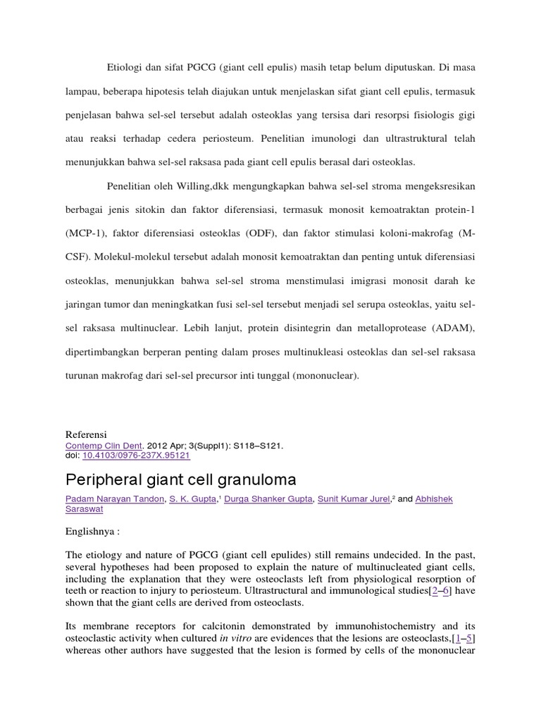 The Etiology and Nature of PGCG | PDF | Monocyte | Anatomy