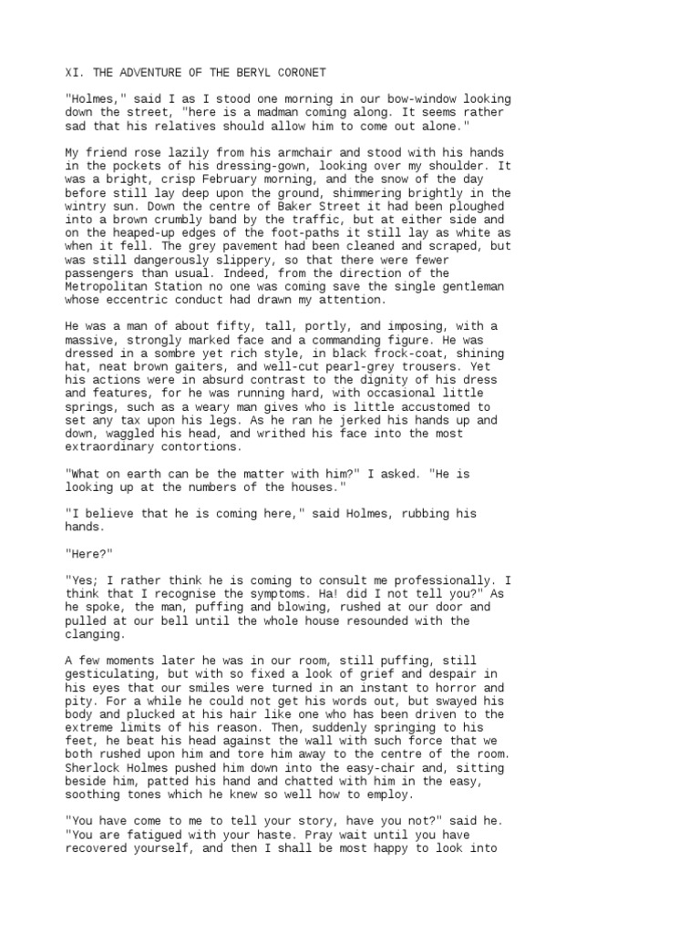 The Adventure of Beryl Coronet | PDF