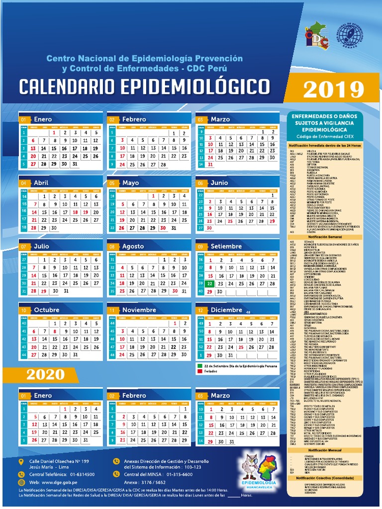 Calendario Epidemiologico 2019 | PDF