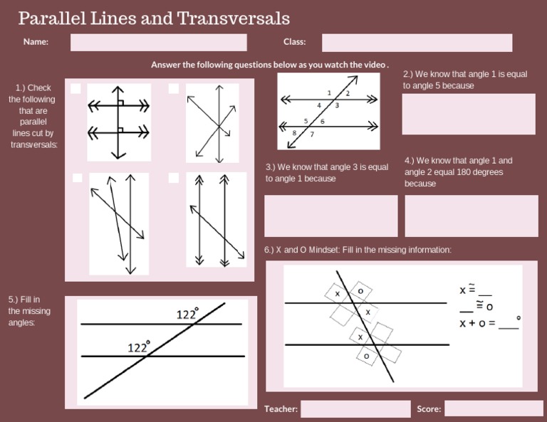 Parallel Lines and Transversals | PDF