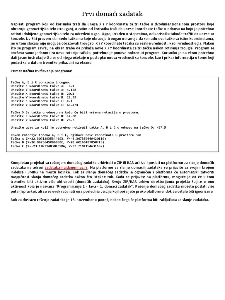 001 Prvi Domaci Zadatak | PDF