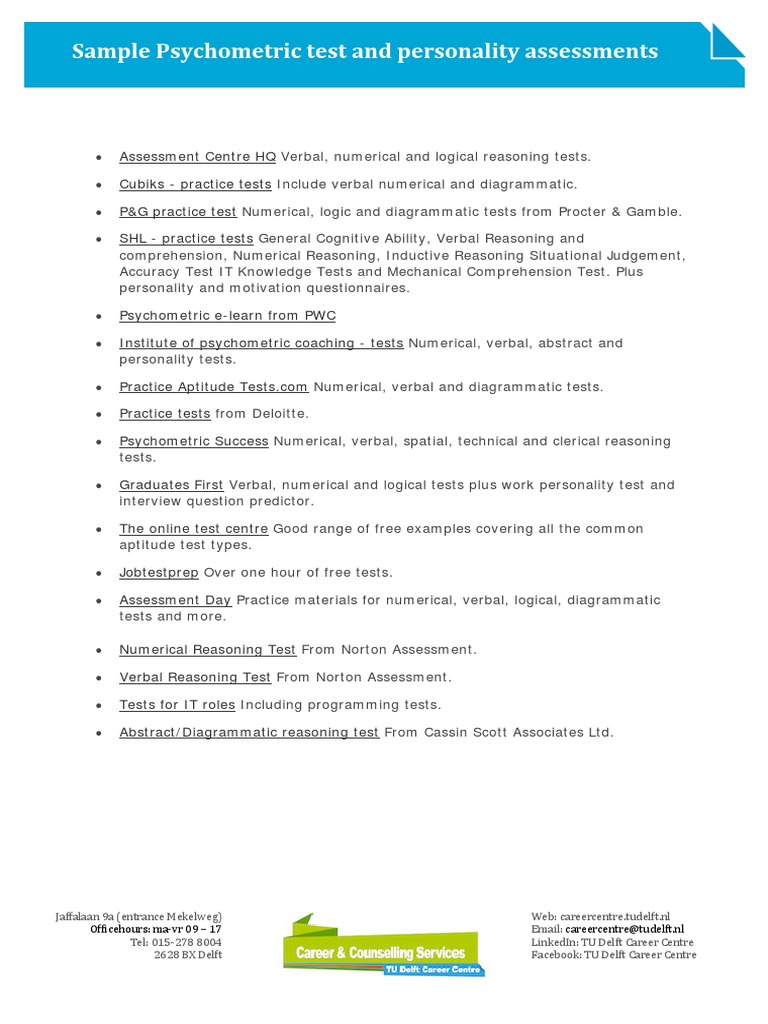 Sample Psychometric Test Resources | PDF
