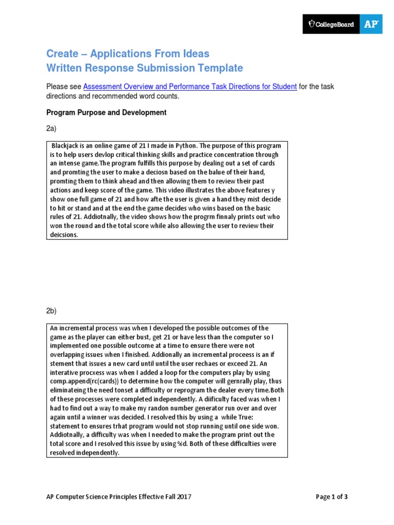 Ap CSP Writtenresponse - Xavier | PDF | Computer Program | Programming