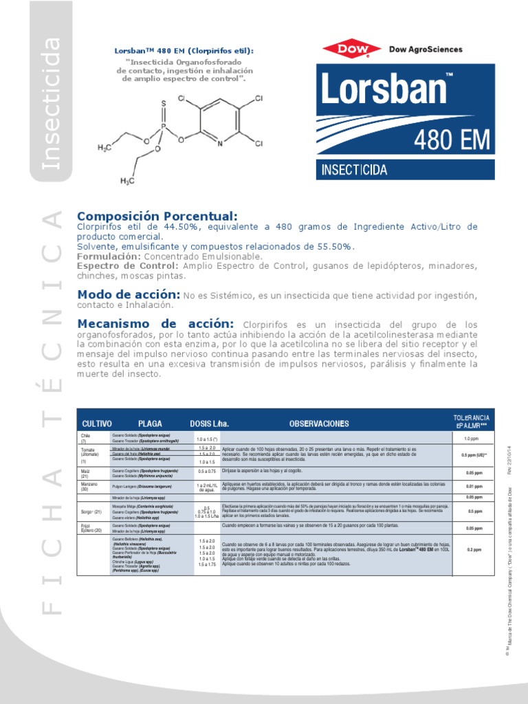 FT Ins Mex Lorsban 480 PDF | PDF | Insecticida | Agricultura