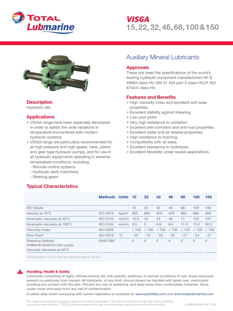 Visga-15 TDS v171023 | PDF | Lubricant | Liquids