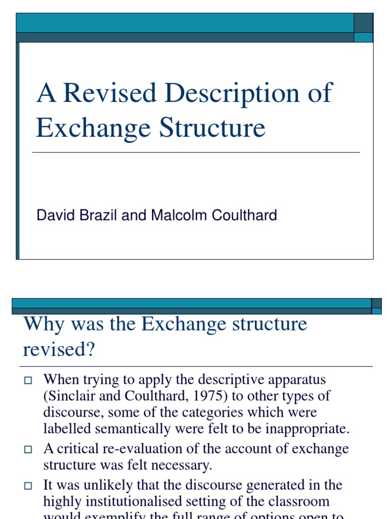 A Revised Description of Exchange Structure | PDF