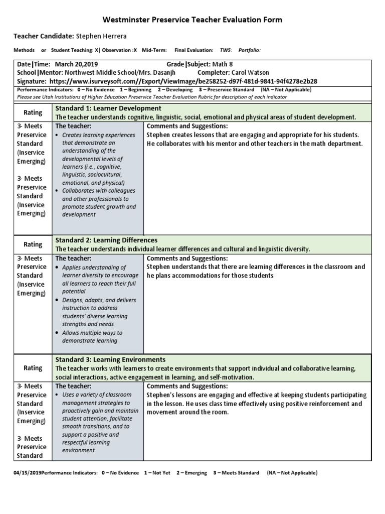 Evaluation For Professionalism | PDF | Educational Assessment | Learning