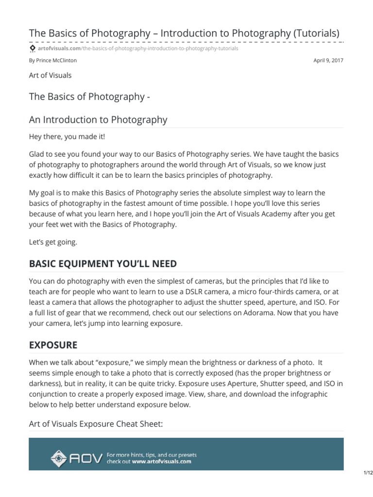 Introduction to Photography Basics | PDF | Shutter Speed | Autofocus