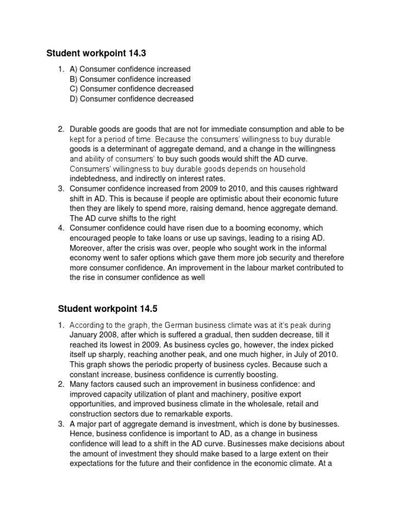 Student Workpoint | PDF | Consumer Confidence | Consumer Confidence Index