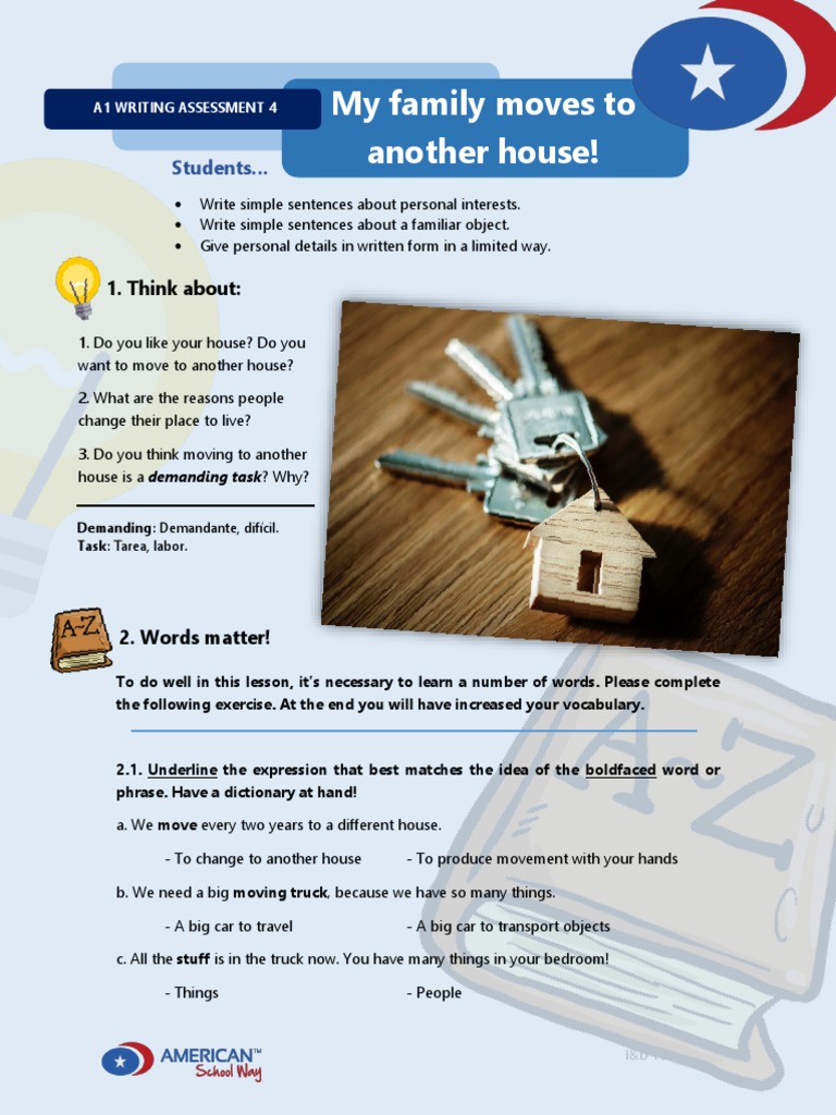 Moving to a New House: Vocabulary Guide | PDF | Preposition And ...
