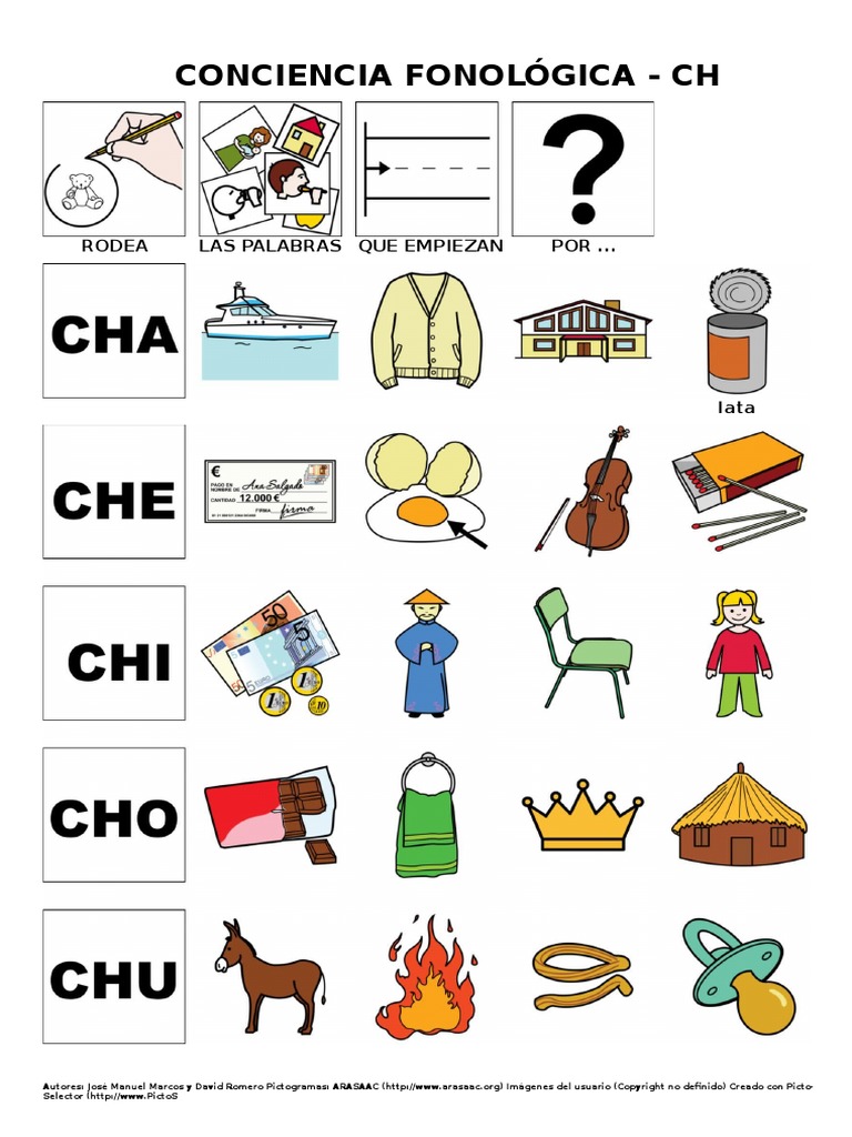 05 - Conciencia - Fonologica - CHA CHE CHI CHO CHU | PDF | Ciencias ...