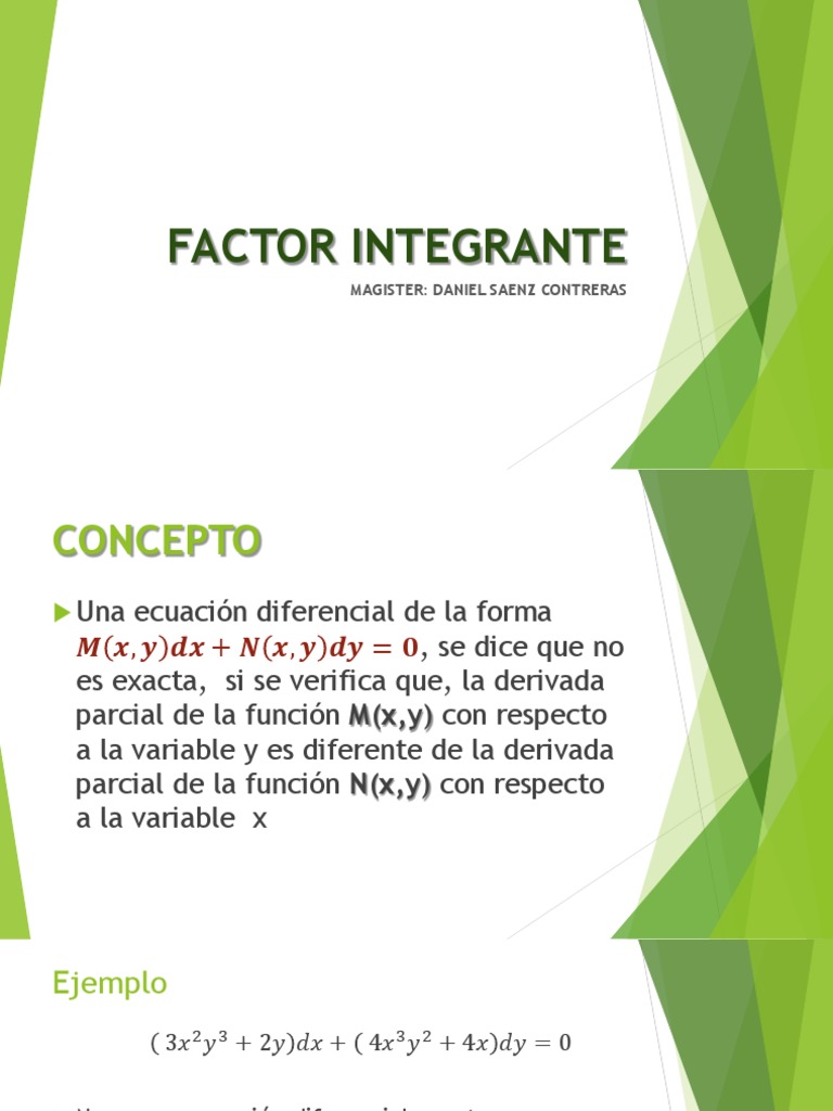 Factor Integrante | PDF | Ecuaciones diferenciales | Ecuaciones