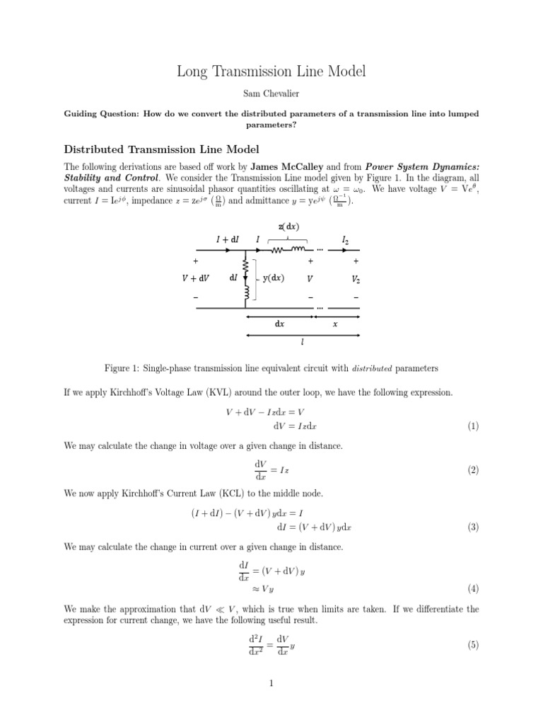 Long Transmission Line Analysis | PDF | Physical Quantities ...