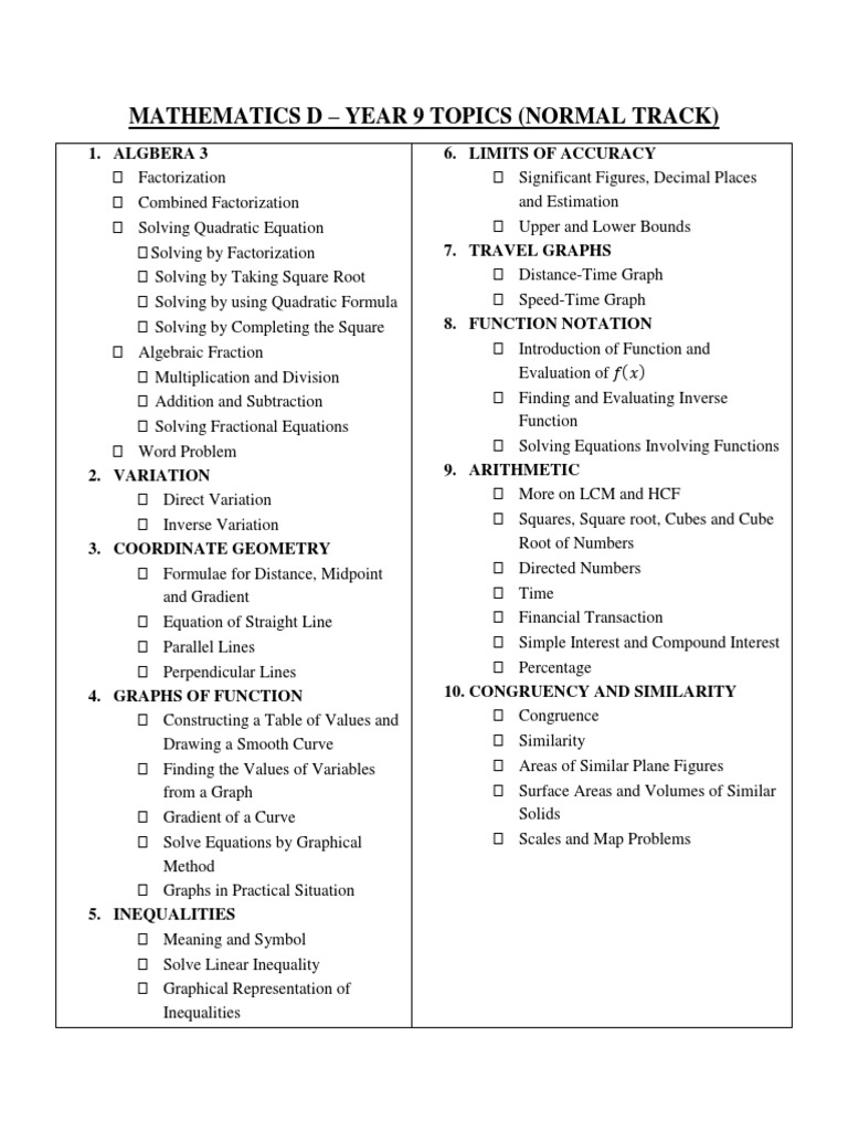 Mathematics D Syllabus Breakdown | PDF | Area | Matrix (Mathematics)