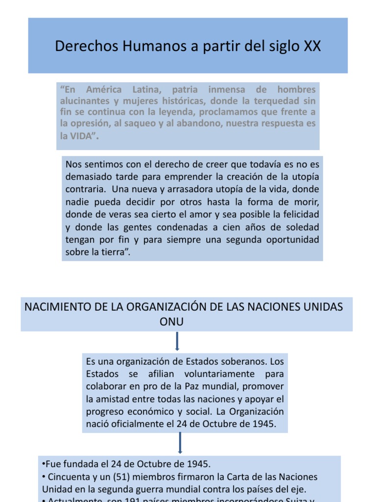Derechos Humanos A Partir Del Siglo Xx Pdf Naciones Unidas 4510