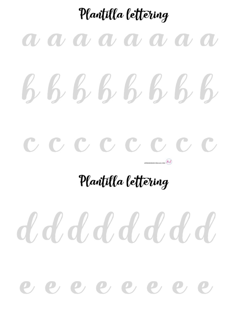 Plantillas Imprimibles para Practicar Lettering | PDF