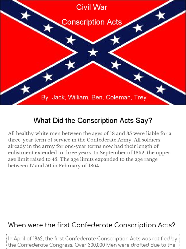 Conscription Acts Project | PDF | Confederate States Army | Conscription