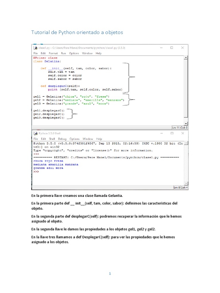 Tutorial Python Orientado A Objetos Pdf Objeto Informática