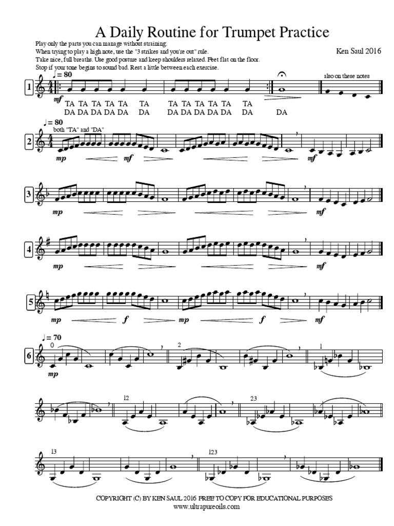 Daily Routine Clinic Trumpet | PDF | Sports | Leisure
