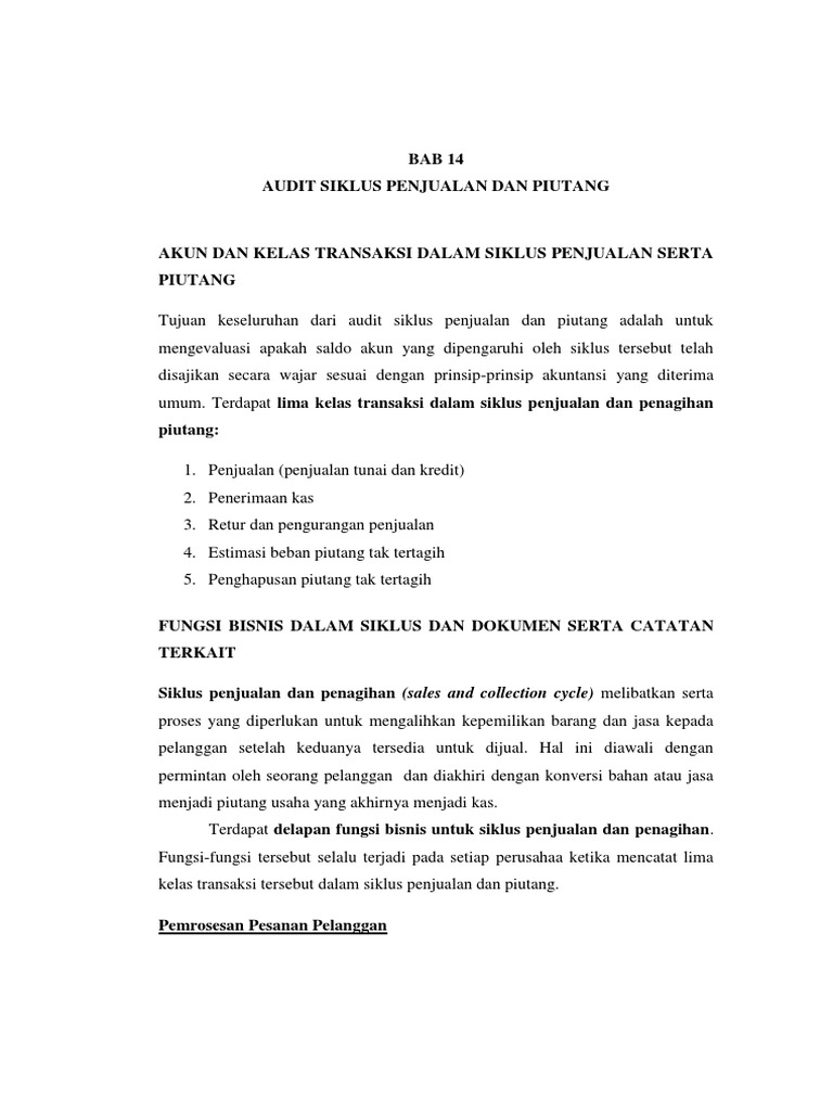 Resume Auditing II Chapter 14 Arens | PDF