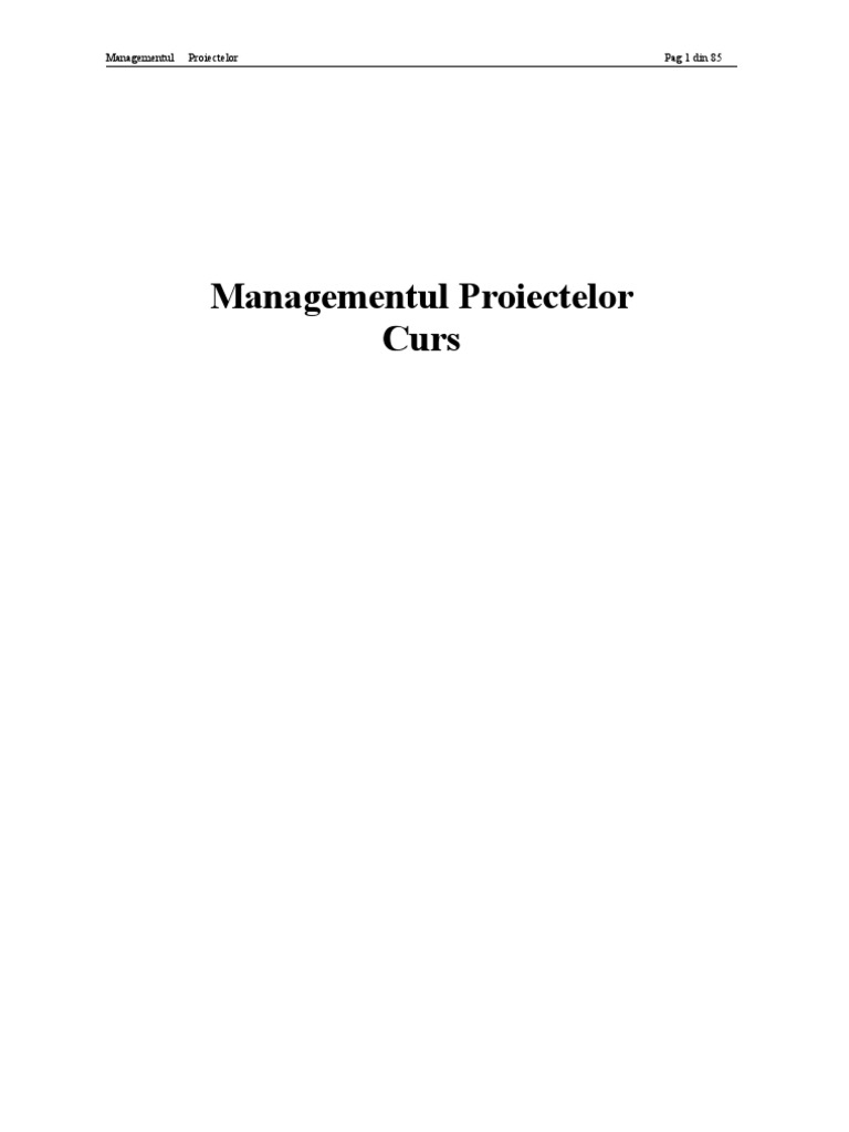 Management Proiecte - Licenta | PDF